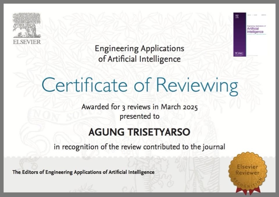 Elsevier Reviewer in March 2025 | Revolusi Sains Indonesia