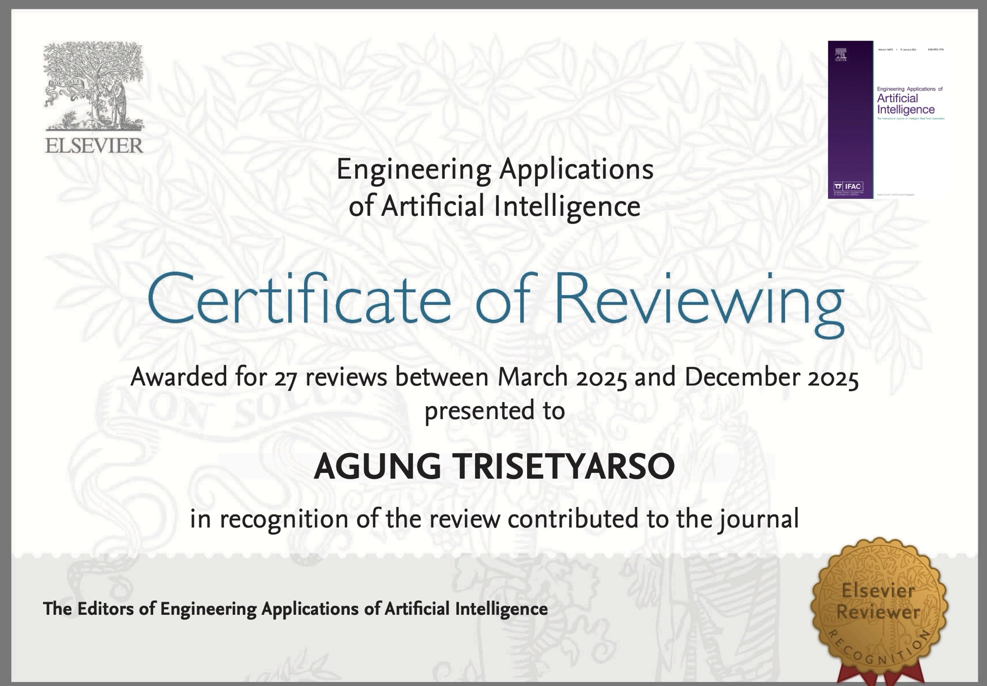 27th EAAI Certification | Revolusi Sains Indonesia